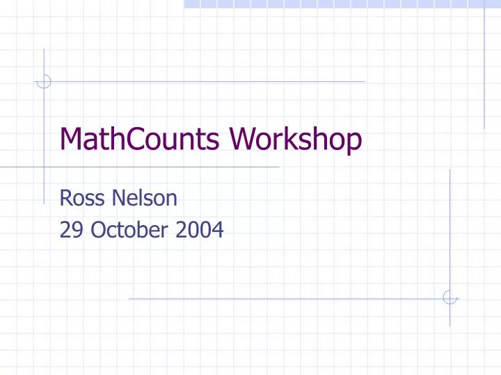 PPT - MathCounts Workshop PowerPoint Presentation, free download - ID:7083641