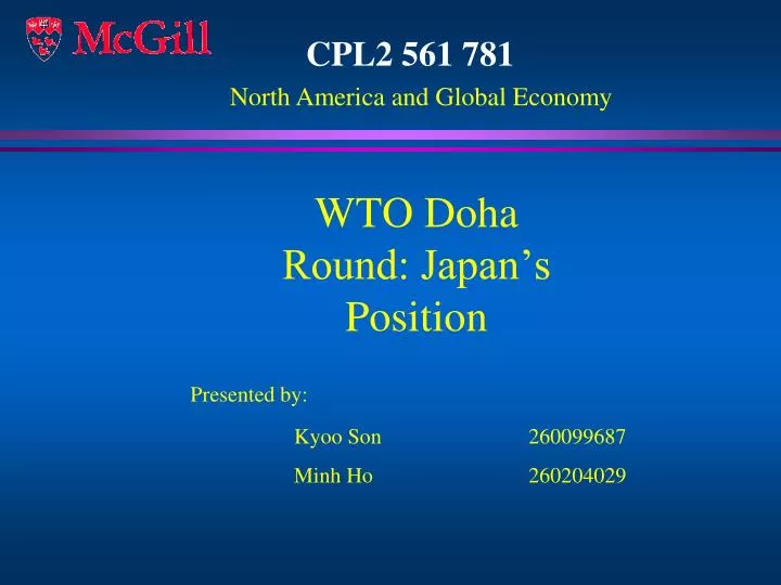PPT - WTO Doha Round: Japan’s Position PowerPoint Presentation, free ...