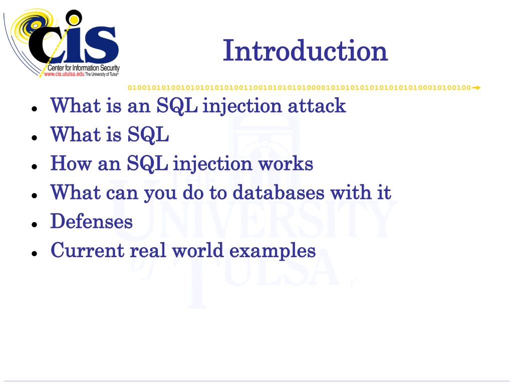 Ppt Sql Injection Attacks John Sweetnam Powerpoint Presentation Free