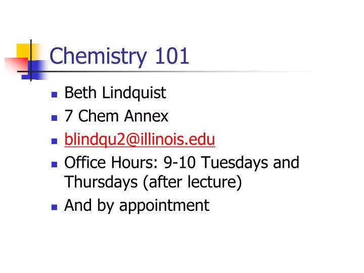 PPT - Chemistry 101 PowerPoint Presentation, free download - ID:7086772