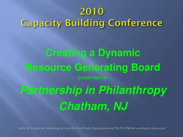 PPT - 2010 Capacity Building Conference PowerPoint Presentation, free ...