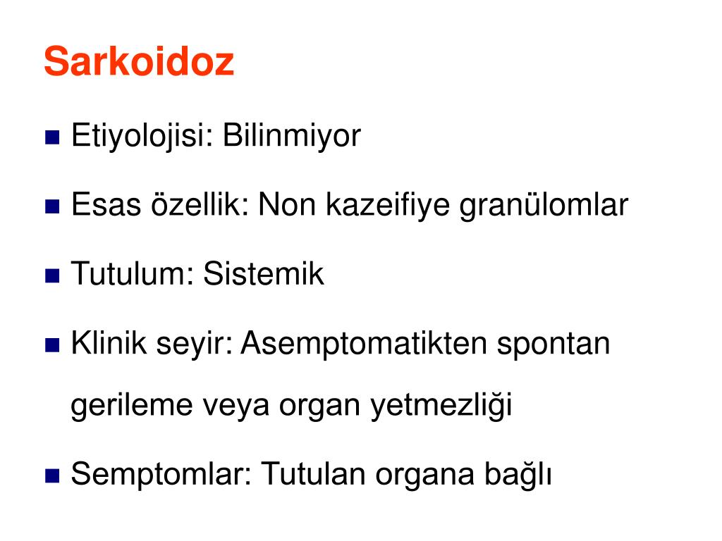 PPT - Sarkoidoz tedavisinde yeni yaklaşımlar PowerPoint Presentation ...