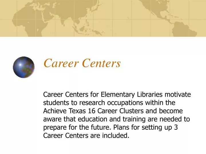 PPT - Career Centers PowerPoint Presentation, free download - ID:7088945
