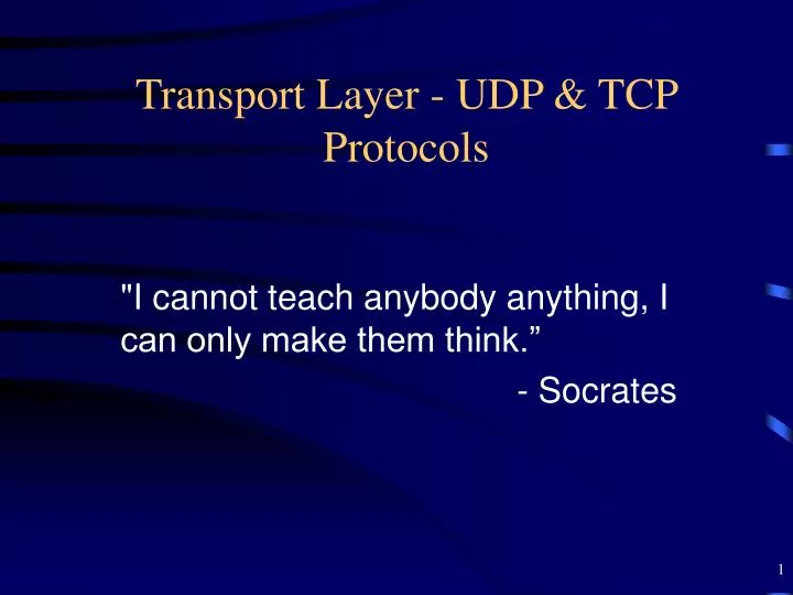 Ppt Transport Layer Udp And Tcp Protocols Powerpoint Presentation