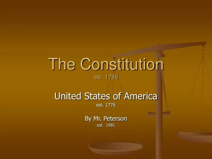 PPT - The Constitution est. 1789 PowerPoint Presentation, free download ...