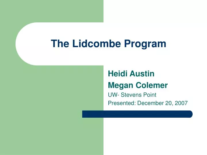 PPT - The Lidcombe Program PowerPoint Presentation, free download - ID ...
