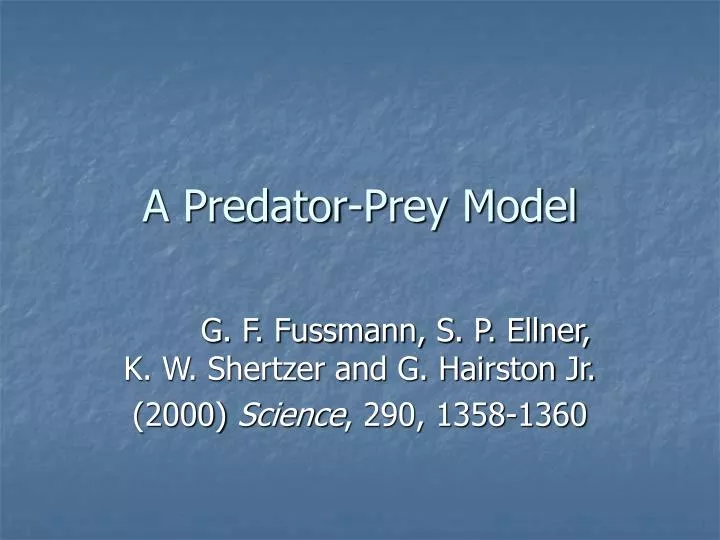 PPT - A Predator-Prey Model PowerPoint Presentation, free download - ID ...