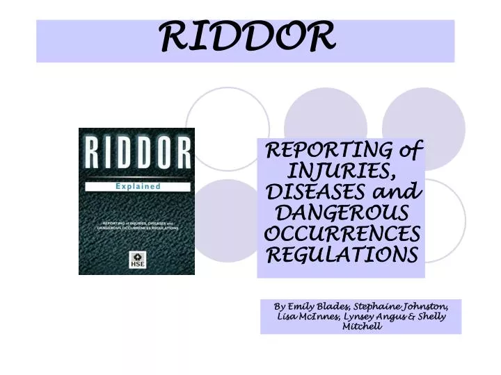 PPT - RIDDOR PowerPoint Presentation, free download - ID:7092832