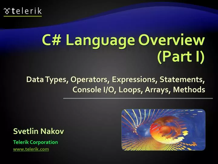 PPT - C# Language Overview (Part I) PowerPoint Presentation, free ...