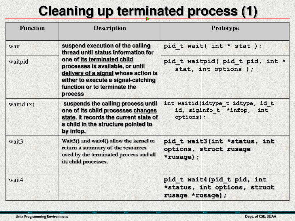 Ppt Unix System Interface Programming Part 63 Process And Signal Powerpoint Presentation