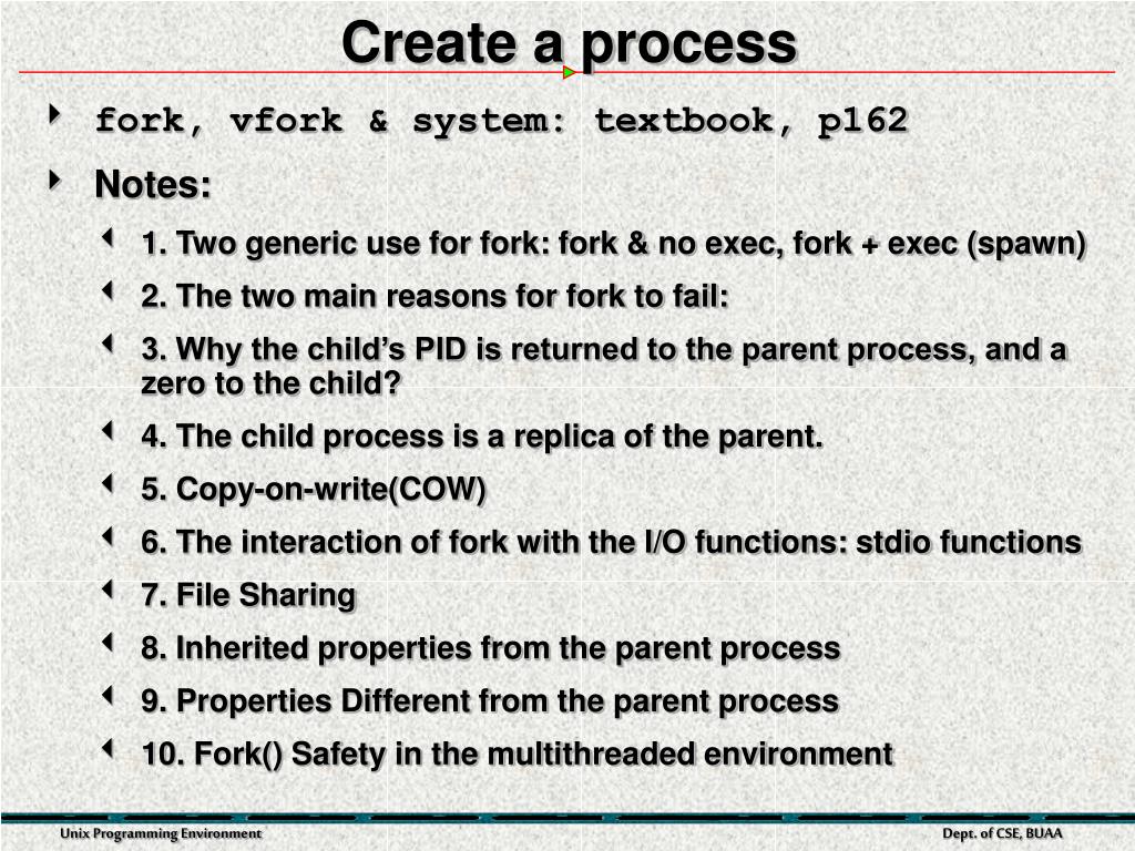 Ppt Unix System Interface Programming Part 63 Process And Signal Powerpoint Presentation
