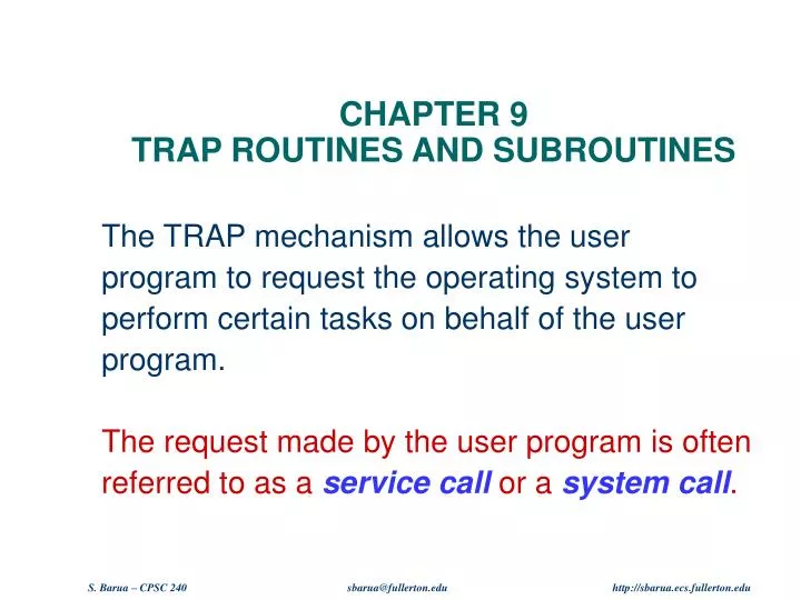 PPT - CHAPTER 9 TRAP ROUTINES AND SUBROUTINES PowerPoint Presentation, free download - ID:7095525