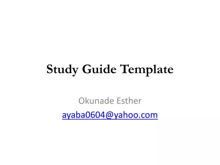 PPT - Study Guide Template PowerPoint Presentation, free download - ID ...