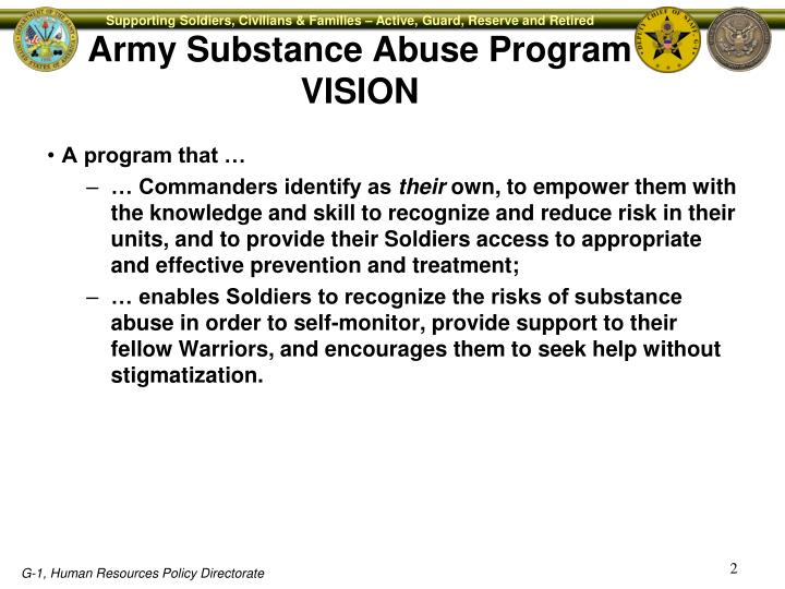 PPT - Health of the Force Army Substance Abuse Program Status and ...