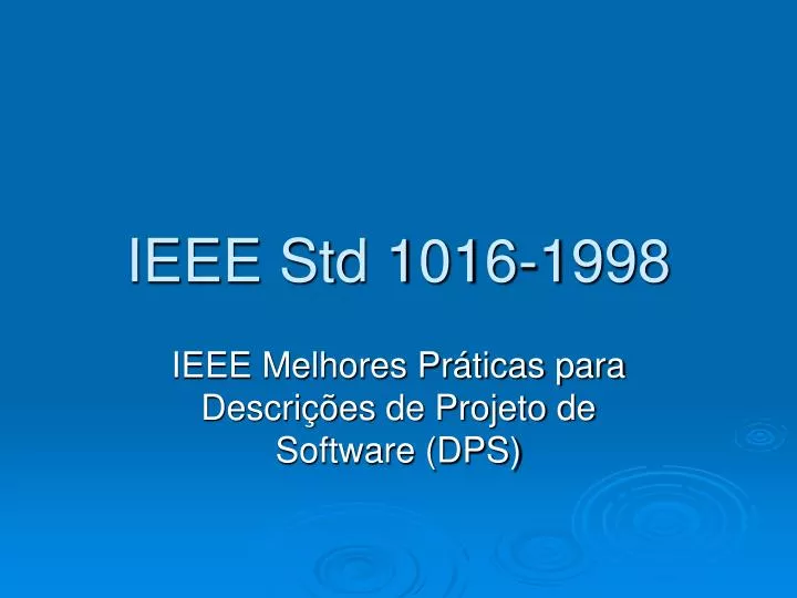 PPT - IEEE Std 1016-1998 PowerPoint Presentation, free download - ID ...