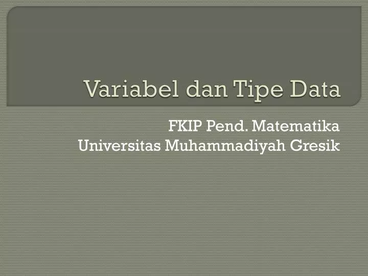 PPT - Variabel dan Tipe Data PowerPoint Presentation, free download ...