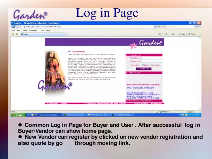 PPT - Log in Page PowerPoint Presentation, free download - ID:7103261