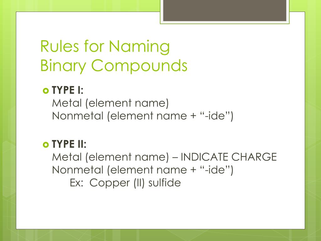 PPT Naming Binary Compounds PowerPoint Presentation Free Download 