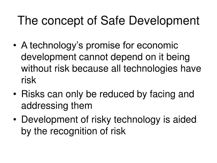 PPT - The concept of Safe Development PowerPoint Presentation, free ...