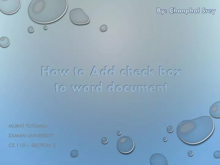 PPT How To Add Check Boxes To Word Document PowerPoint Presentation