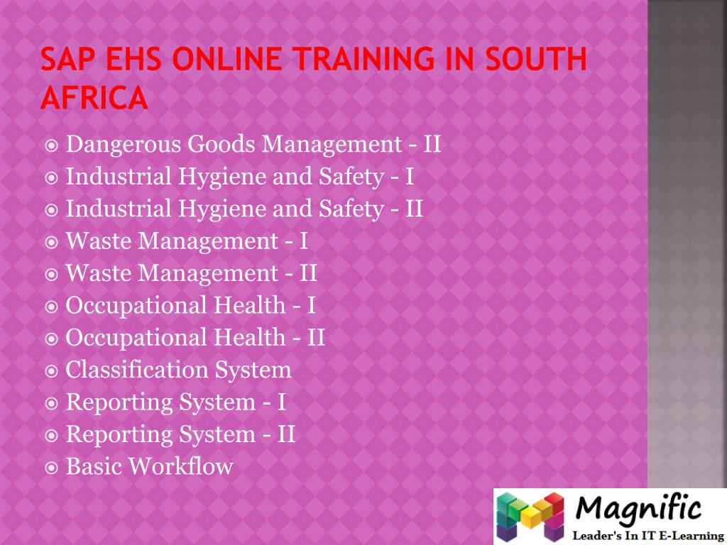 PPT - SAP EHS ONLINE TRAINING IN SOUTH AFRICA PowerPoint Presentation ...
