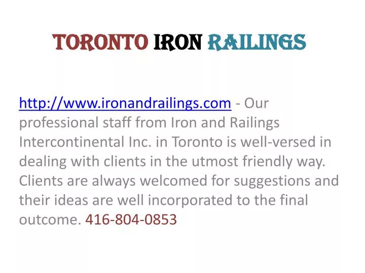 PPT - Iron Gates Toronto - Iron Railings Toronto PowerPoint ...