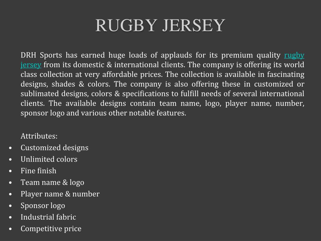 PPT - Rugby Jersey Manufacturers, Custom Sublimated Jerseys PowerPoint ...