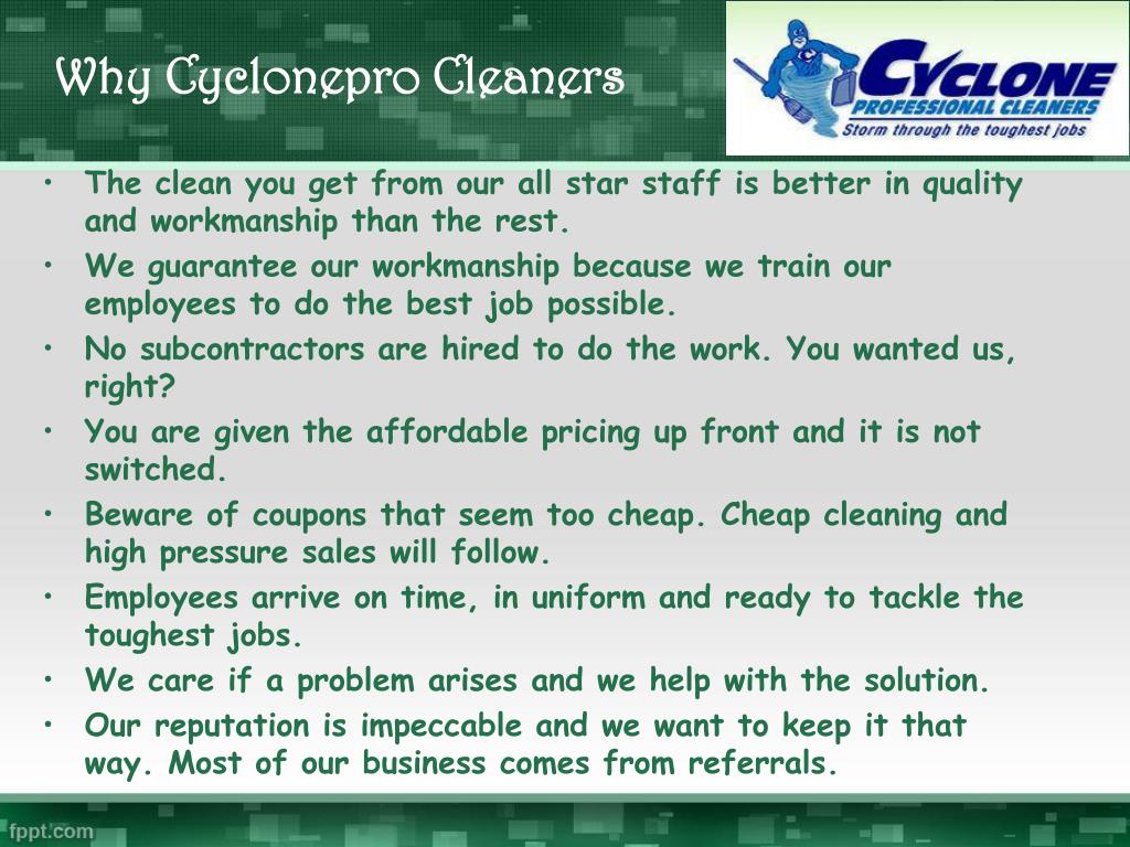 PPT - Reasons To Hire Cyclone Professional Cleaners PowerPoint ...