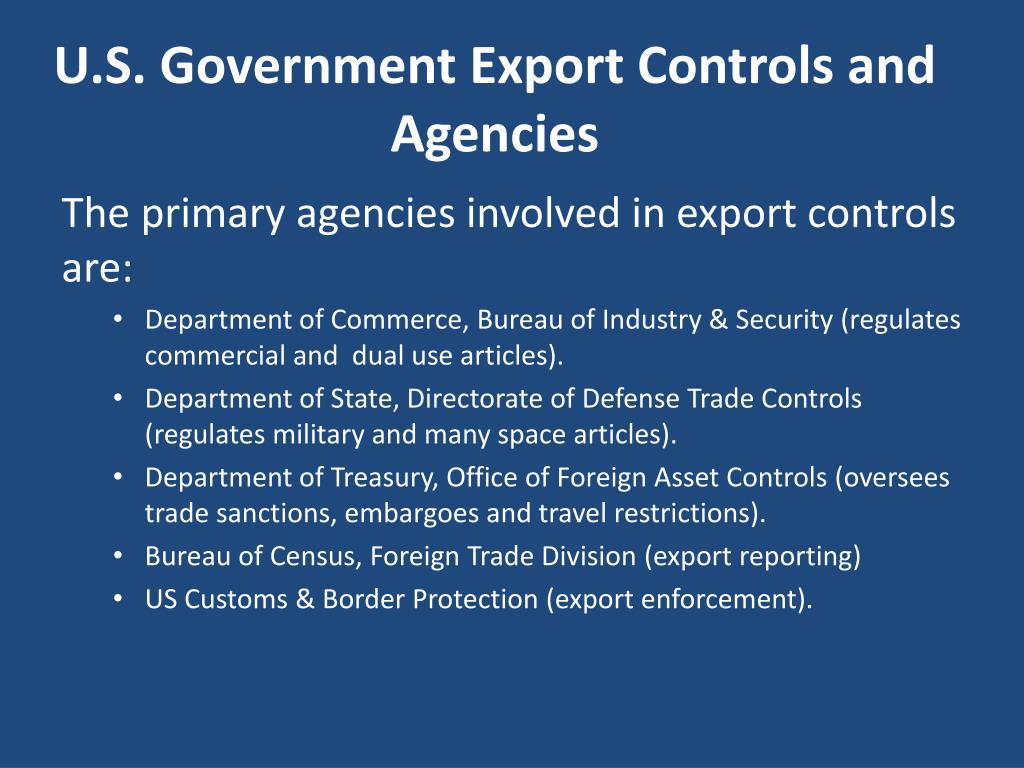 PPT - U.S. Export Controls-Brief Overview PowerPoint Presentation, free ... PPT - U.S. Export Controls-Brief Overview PowerPoint Presentation, free ...