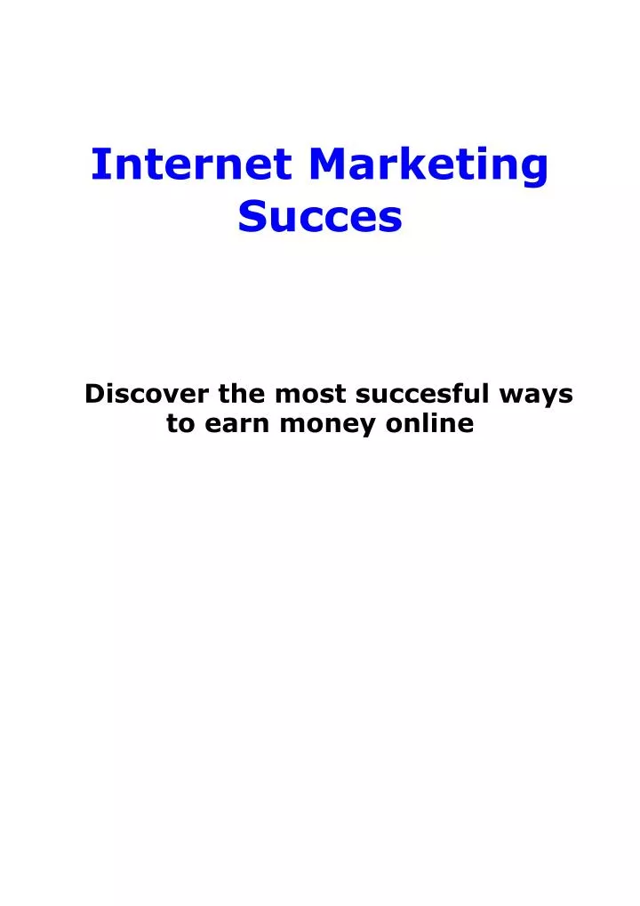 PPT - Internet Marketing Success PowerPoint Presentation, free download ...